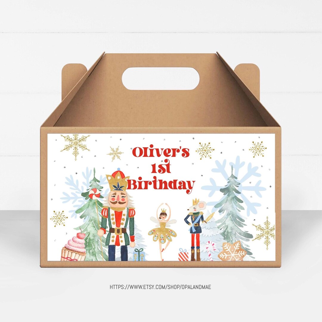 Editable Nutcracker Gable Gift Box Label Nutcracker Birthday Favors ...