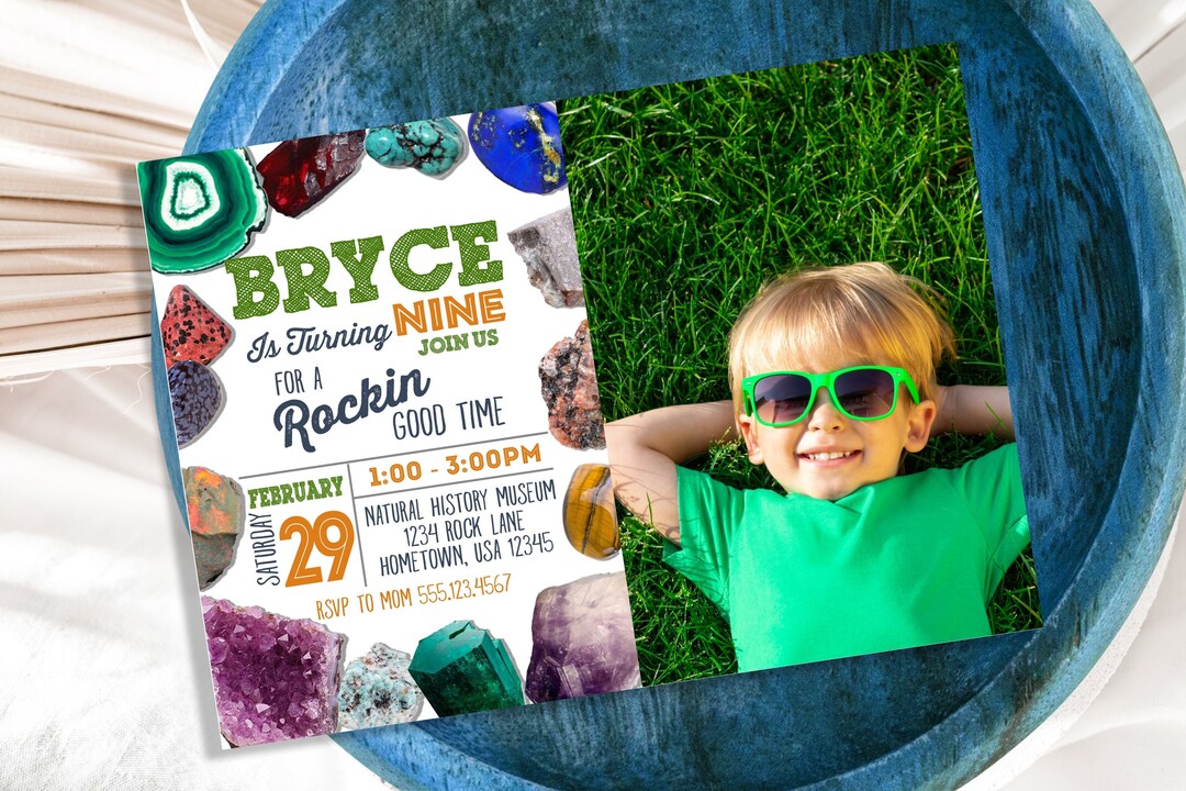 Geology Birthday Party Invitations, Boys Geology Invitations, Rock Hunt ...