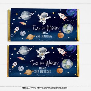 EDITABLE Outer Space Chocolate Bar Wrapper Planets Galaxy Birthday ...