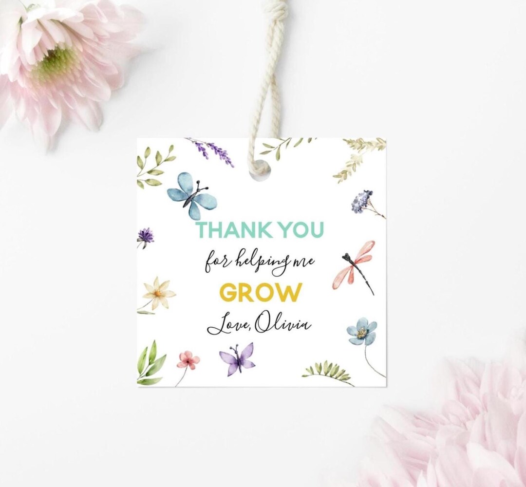 Editable Teacher Appreciation Tag Thank You for Helping Me Grow ...