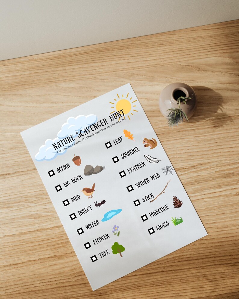 Nature Scavenger Hunt | Outdoor Activity Printable | Kids Adventure ...
