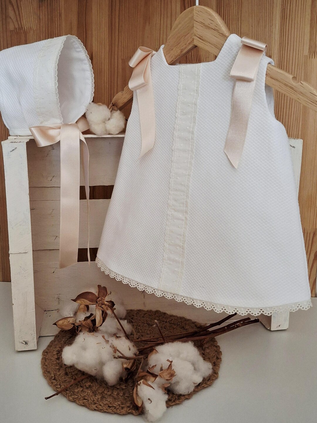 Baby Dress With Diaper Cover and Cotton Piqué Hood - Etsy