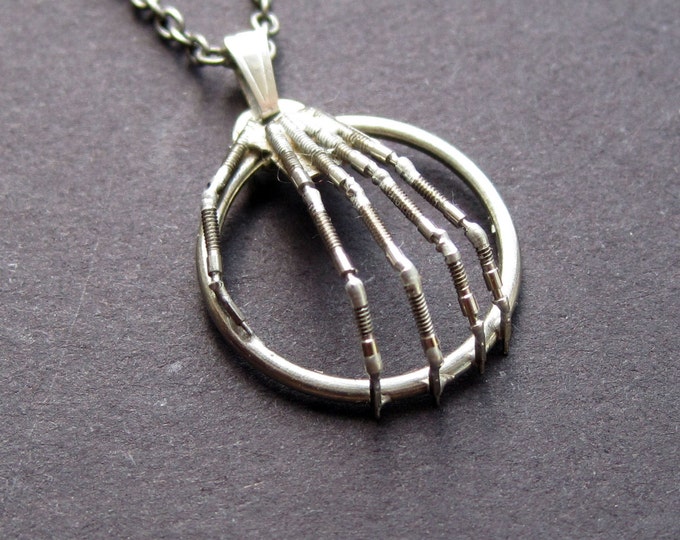 Skeleton Hand Pendant "conductor's Left" Robotic Skeleton Hand Necklace ...