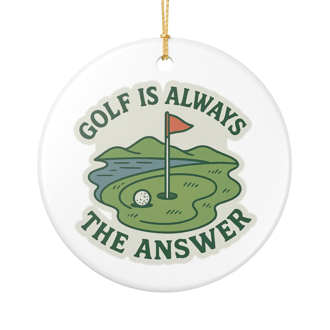 Golf Ceramic Ornament, Holiday Golf Course Scene, Gift for Golfers - Etsy