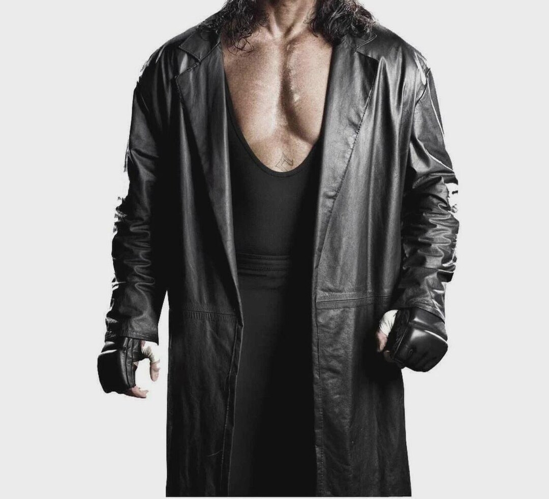 Handmade Men’s Black Lambskin Leather Undertaker Trench Coat | Genuine ...