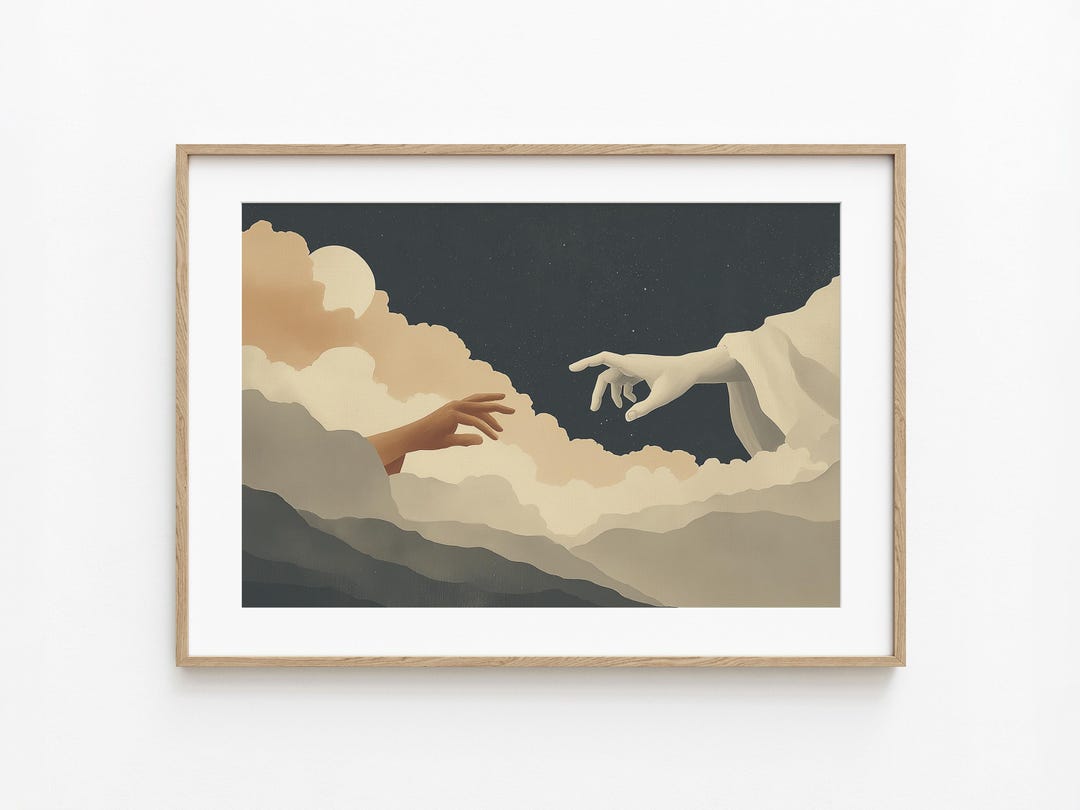 The Creation of Adam Christian Wall Art, Bible Scripture Decor ...
