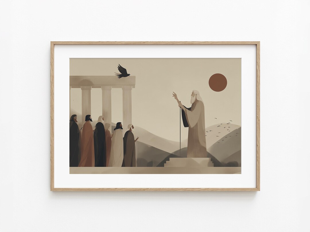 The Ten Commandments Moses Bible Wall Art, Christian Decor Scripture ...