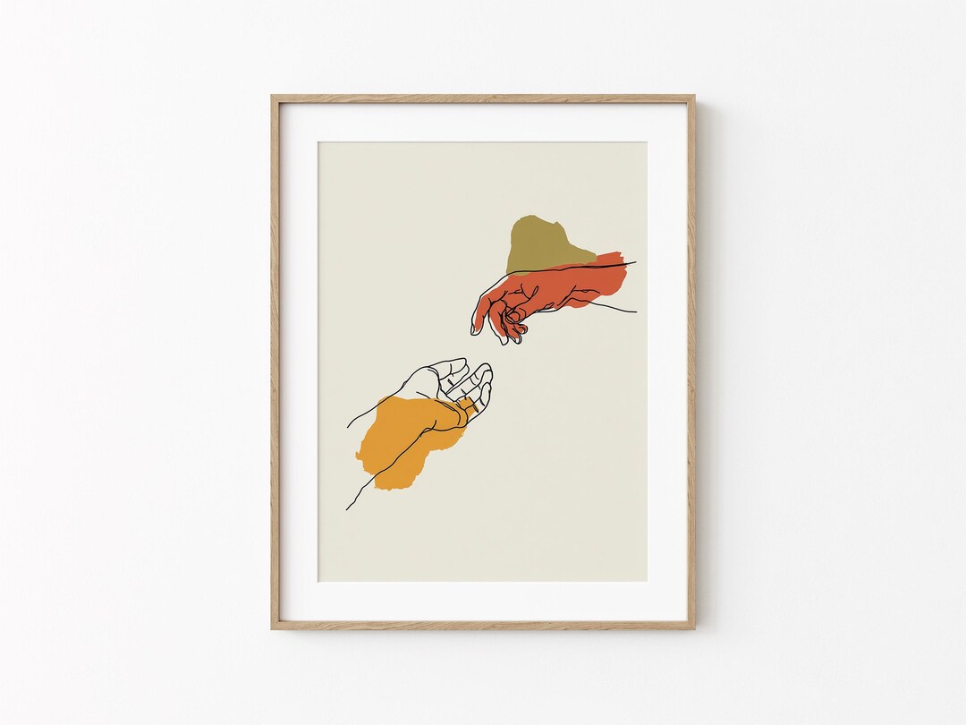 Creation of Adam Christian Wall Art, God Creating Man Scripture Print ...