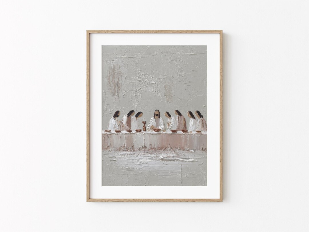 The Last Supper Abstract Texture Art, Jesus and Apostles Painting ...