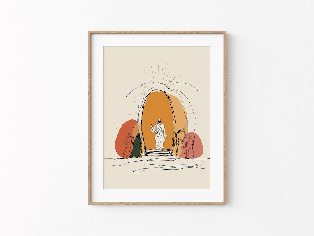 Resurrection of Jesus Christian Wall Art, Easter Empty Tomb Scripture ...