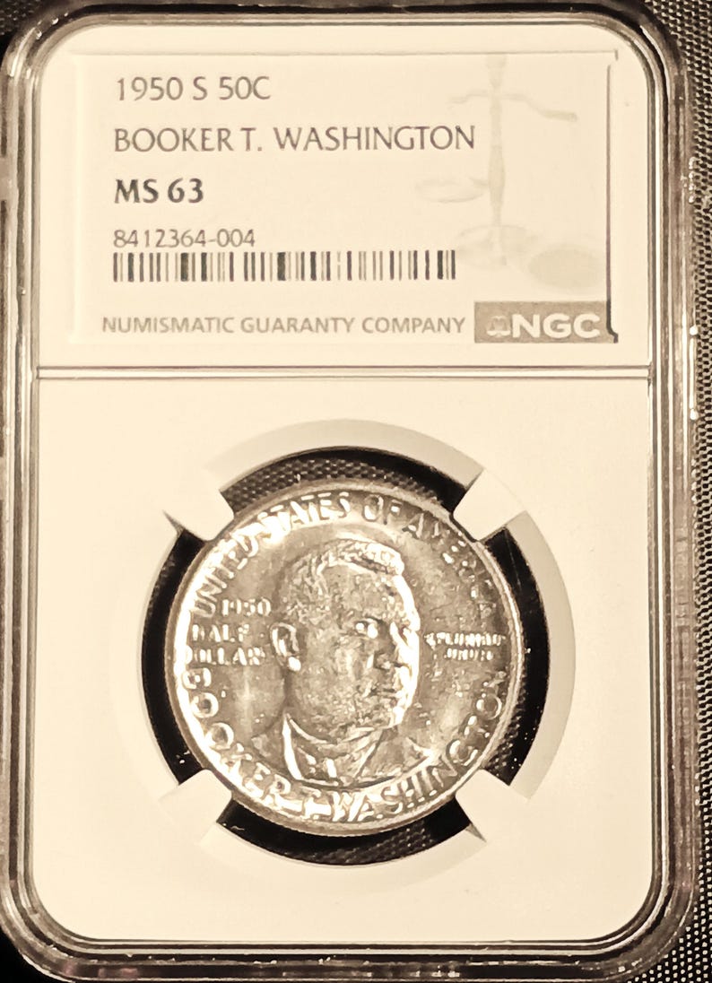 1946 Booker T Washington Commemorative Half Dollar ~ NGC - MS63 - Etsy