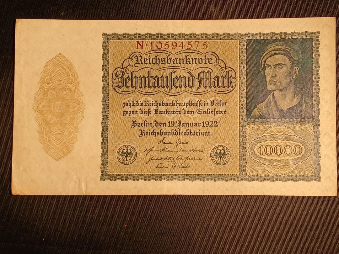 1922 Germany 10000 Mark Bank Note "vampire Bill" - Uncirculated - Etsy