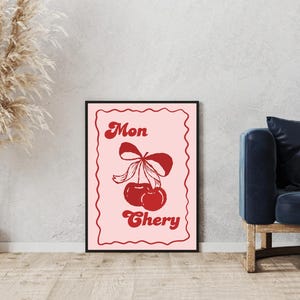 Coquette Cherry Kitchen Art Print: Trendy Fruit Wall Decor (digital ...
