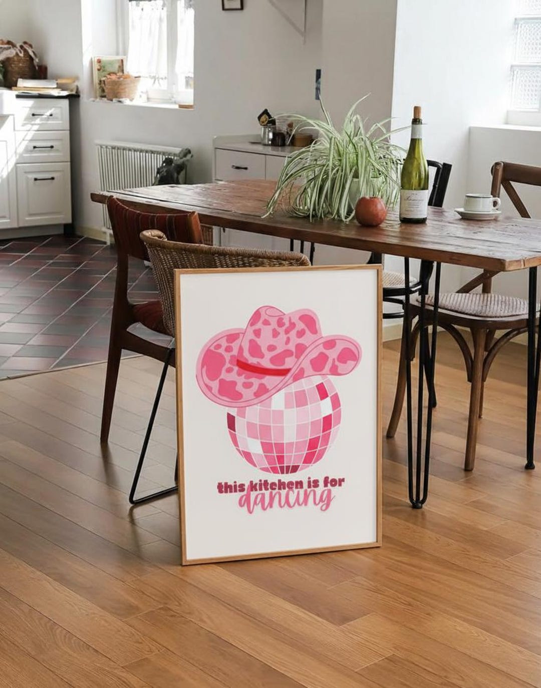 Disco Cowgirl Print: Funky Y2K Kitchen Art (digital Download - Etsy
