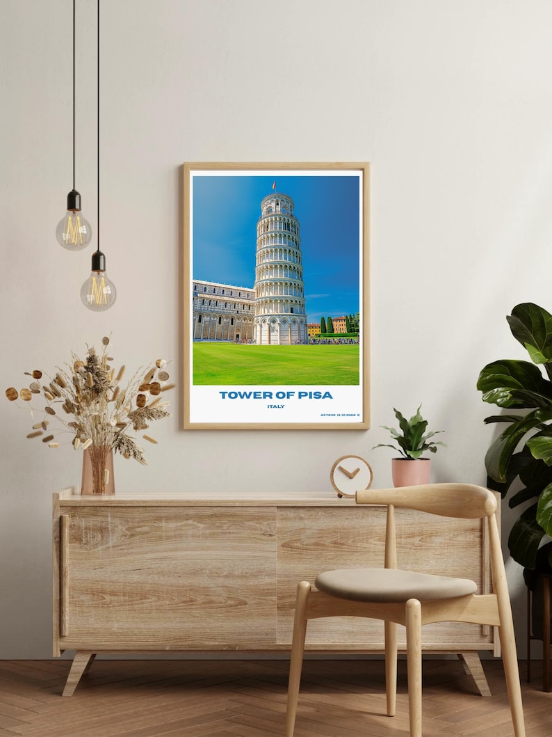 Leaning Tower of Pisa, Italy Travel Print Pisa Wall Decor Pisa Poster ...