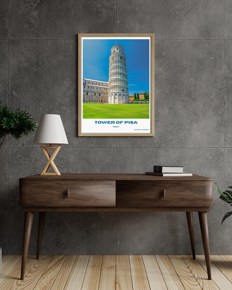 Leaning Tower of Pisa, Italy Travel Print Pisa Wall Decor Pisa Poster ...