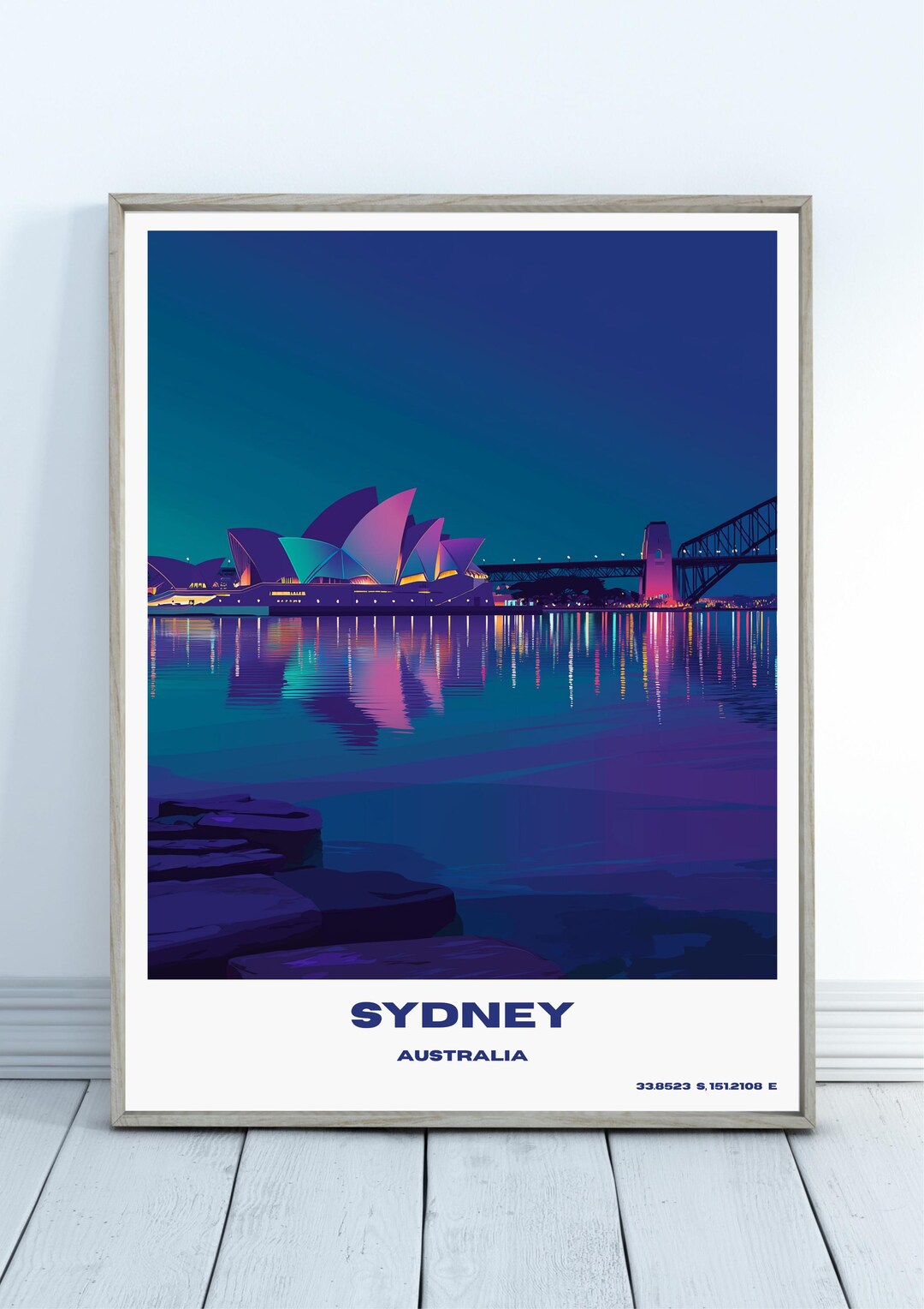 Sydney Australia Travel Poster: Giclée Fine Art Print - Etsy