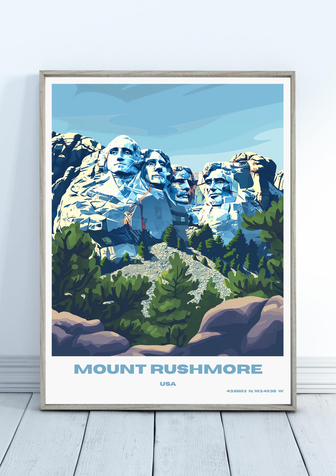 Mount Rushmore Travel Poster, Keystone Travel Wall Art, National ...