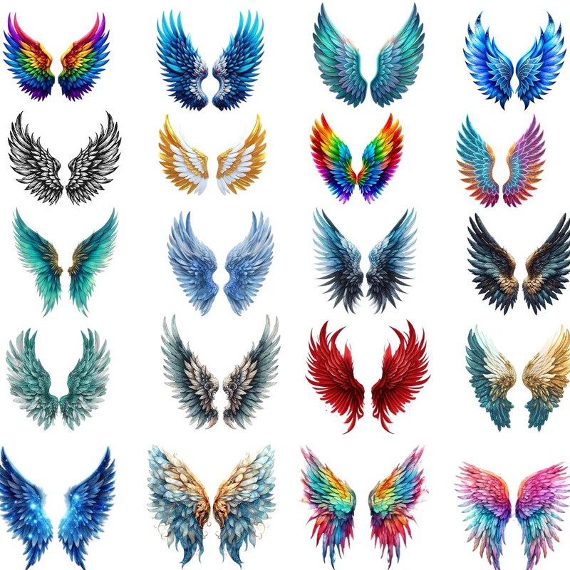 Molde para imprimir alas de angel - Etsy México