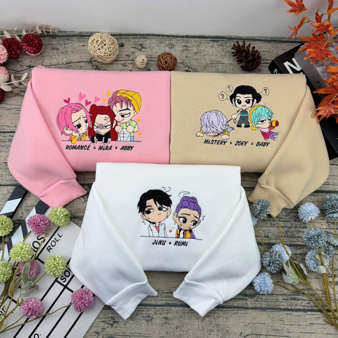 Huntrix X Saja Boys Embroidered Sweatshirt, Gift for Women Men, Music ...