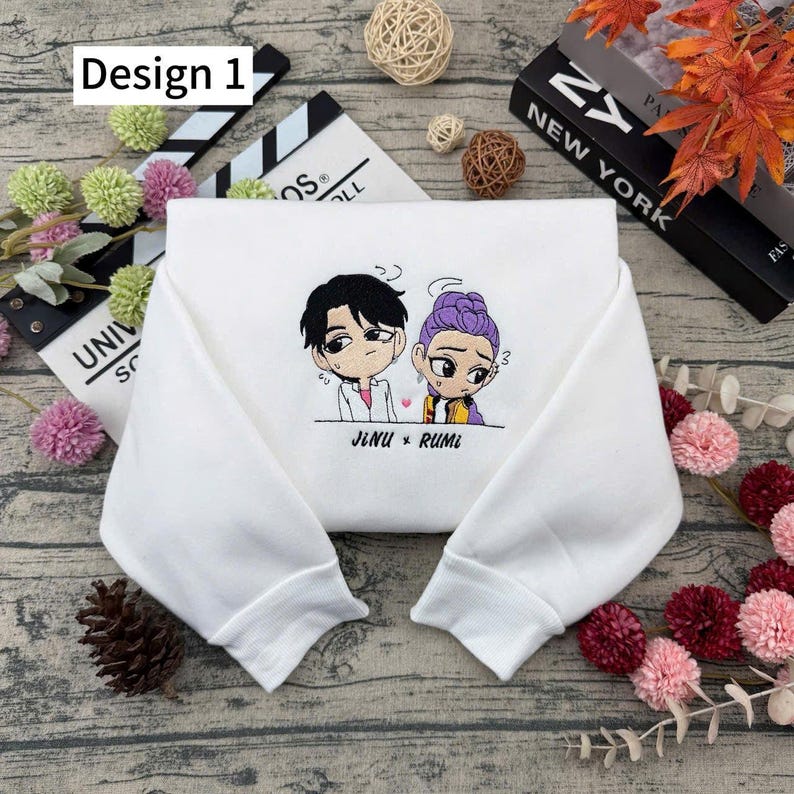 Huntrix X Saja Boys Embroidered Sweatshirt, Gift for Women Men, Music ...