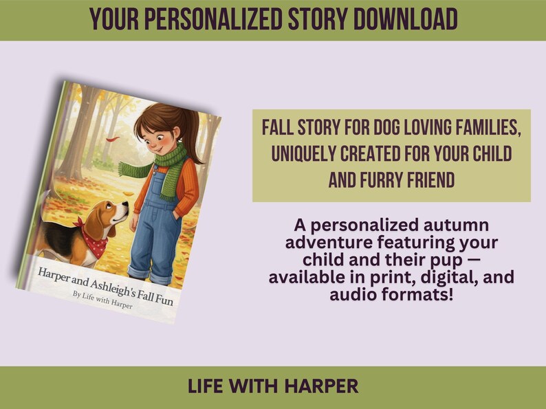 Personalized Fall Kids Storybook: Custom Child & Pup Adventure ...