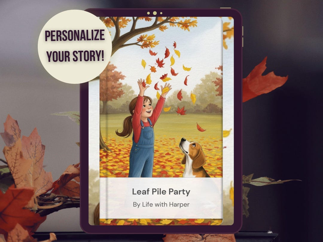 Personalized Leaf Pile Storybook: Child & Dog Fall Adventure (printable ...