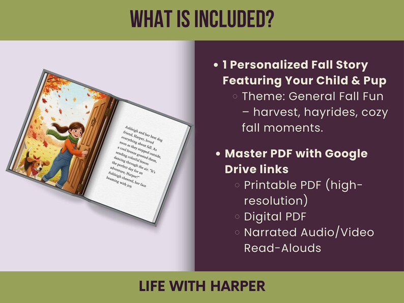 Personalized Fall Kids Storybook: Custom Child & Pup Adventure ...