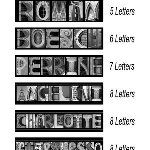 Personalized Name or Words in Architecture 6 X 24 FRAMED Art Print ...