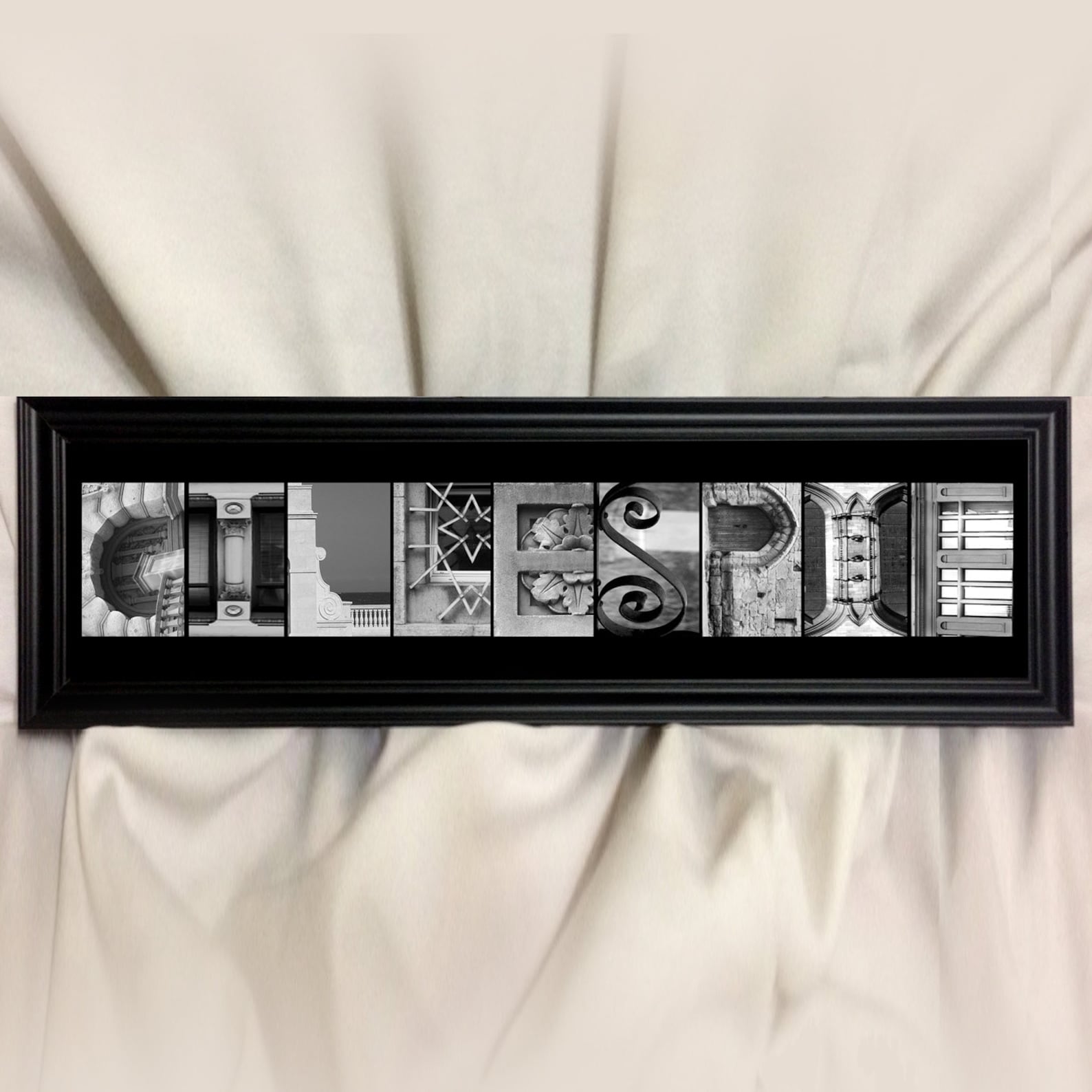 Personalized Name or Words in Architecture 6" X 24" FRAMED Art Print ...