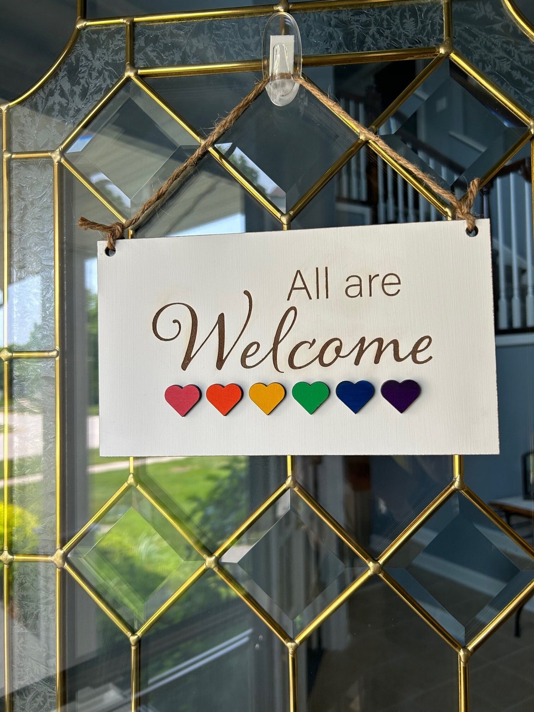 Pride Welcome Sign Front Door Sign Rainbow Sign - Etsy