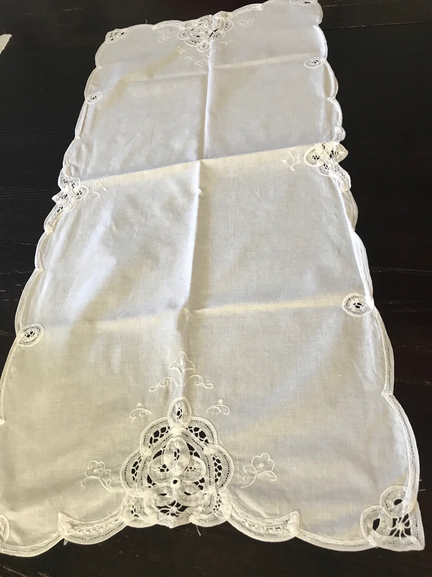 Vintage Battenburg Lace Table Topper Runner - Etsy