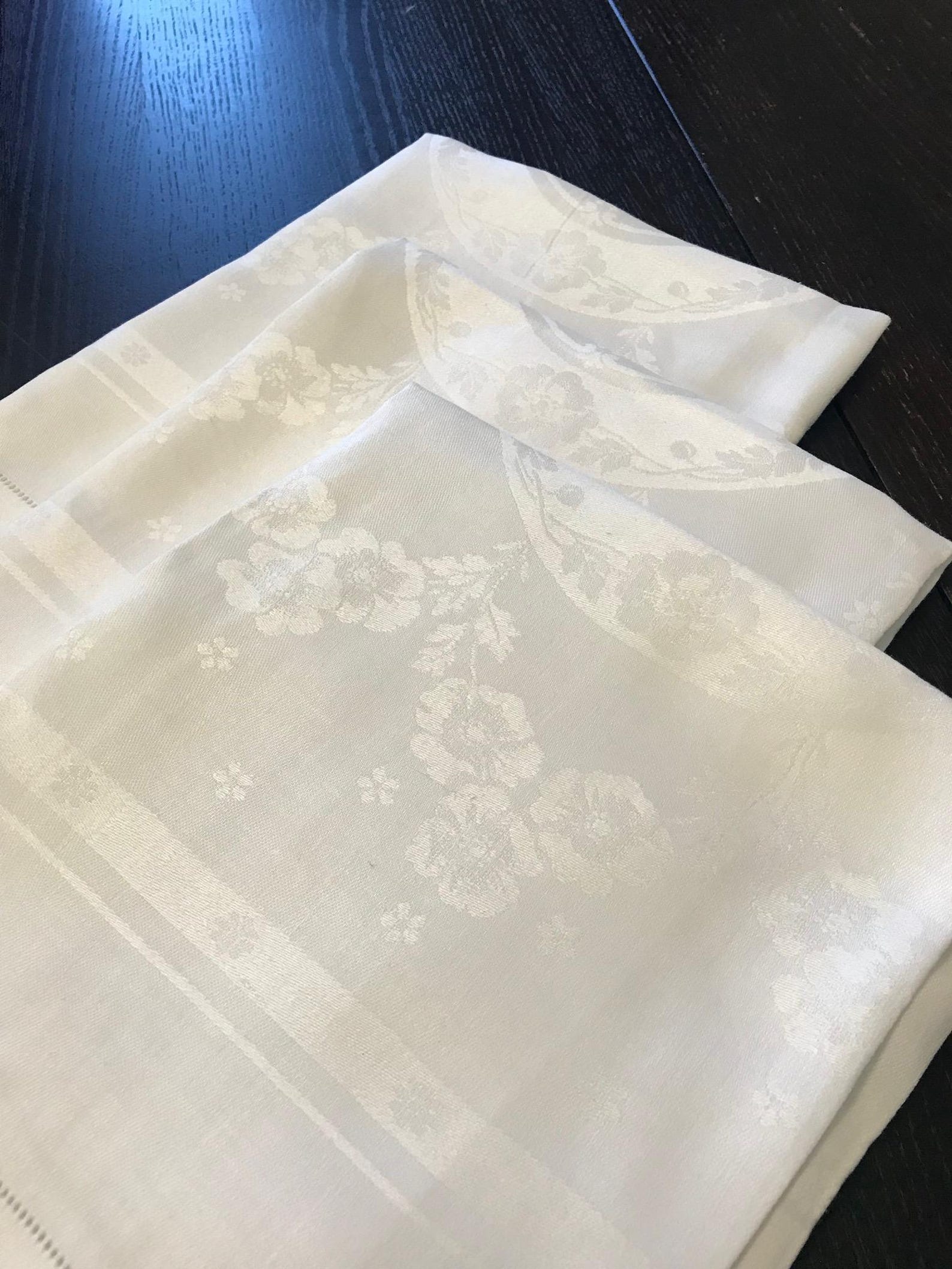 3 Vintage Irish Linen Table Toppers Pansy Matching - Etsy