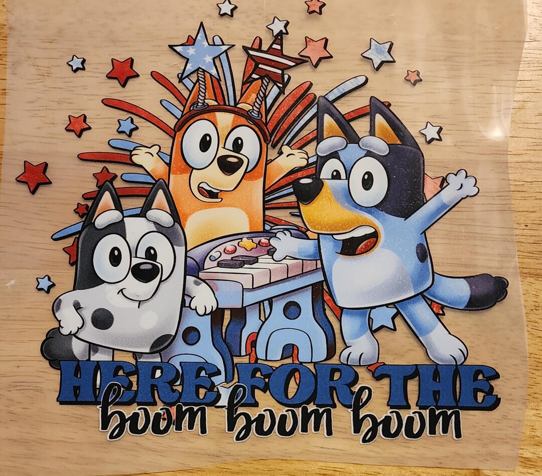 Bluey Fourth Of July Dtf Transfer 7x7 Etsy