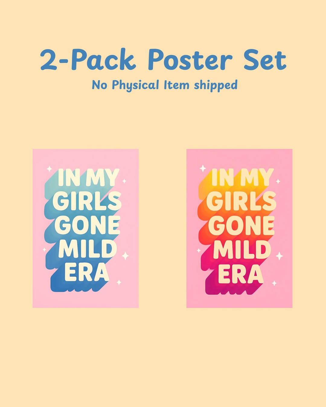 Girls Gone Mild Era Poster Set: Retro Dorm Decor (digital Download, Set ...