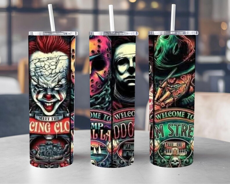 Horror Welcome Signs Tumbler • Pennywise Jason Michael Freddy • Camp ...