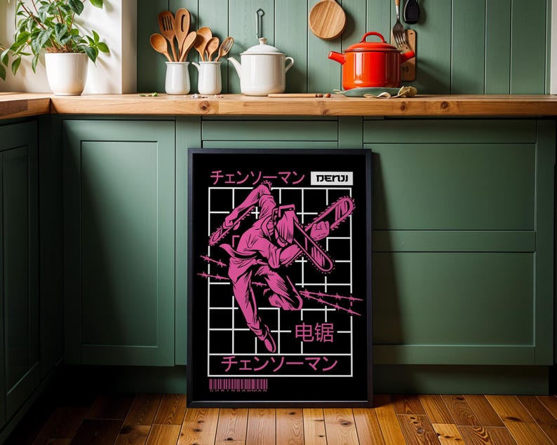 Pôster do Homem da Serra Elétrica, Arte de Parede Anime, Impressão do ...