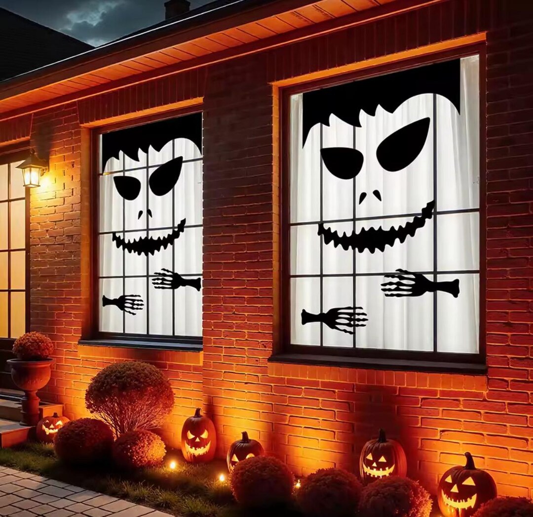 Halloween Decorations Bedroom Door Stickers Window Decor Skeleton Hand ...