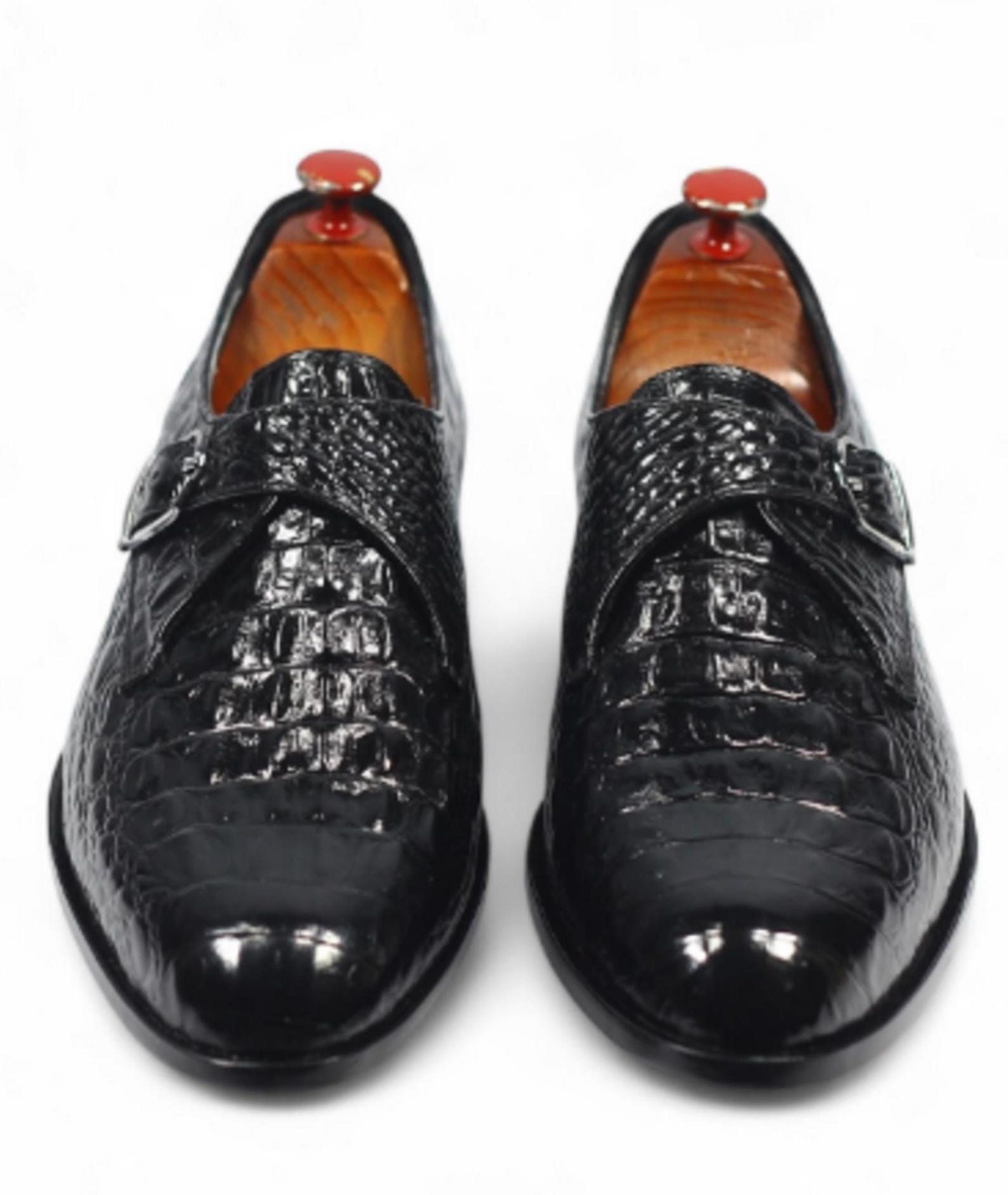 Handmade Black Alligator Crocodile Leather Single Monk Strap Luxury ...