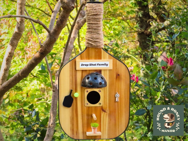 Personalized Cedar Pickleball Paddle Birdhouse (custom Name) - Etsy