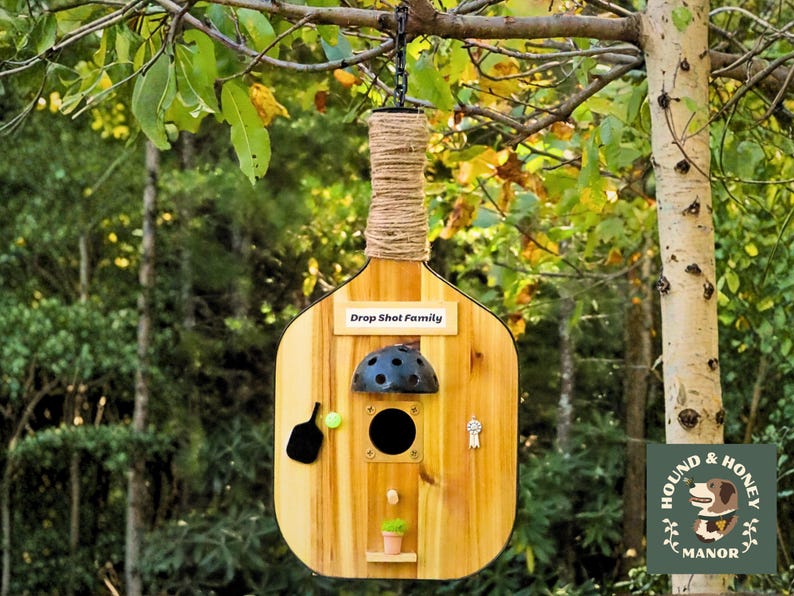 Personalized Cedar Pickleball Paddle Birdhouse (custom Name) - Etsy