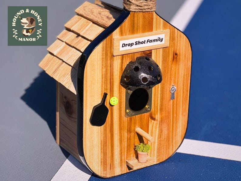 Personalized Cedar Pickleball Paddle Birdhouse (custom Name) - Etsy
