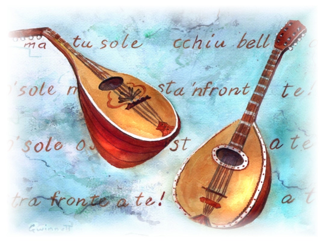 Italian Mandolins Print of Watercolor by Kathleen Citrolo Gwinnett - Etsy