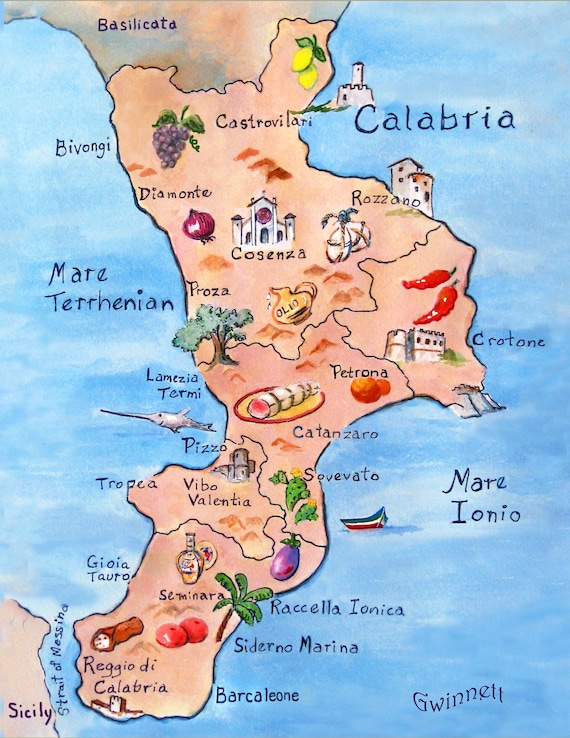 Mapa Político De Calabria
