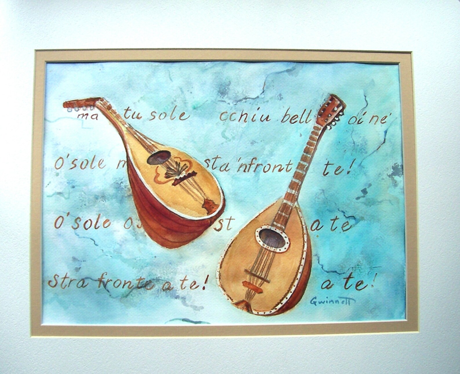 Italian Mandolins Print of Watercolor by Kathleen Citrolo Gwinnett - Etsy