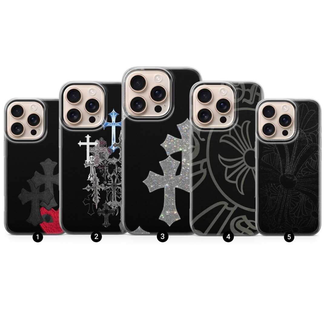 Cross Phone Case Chrome Hearts Aesthetic, for iPhone 17pro, 16, 15, 14 ...