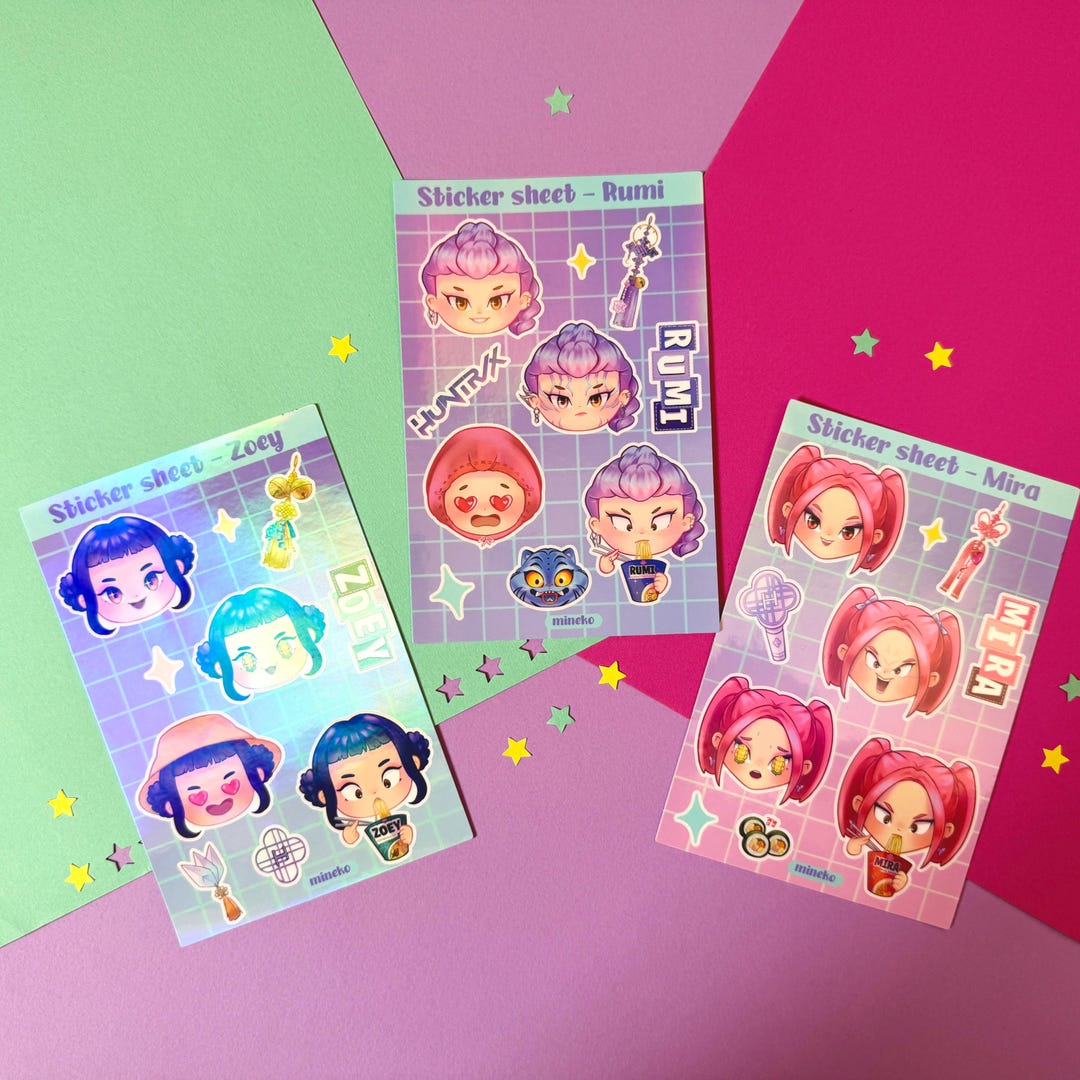 Kpop Demon Hunters HUNTRIX || Sticker Sheet - Etsy