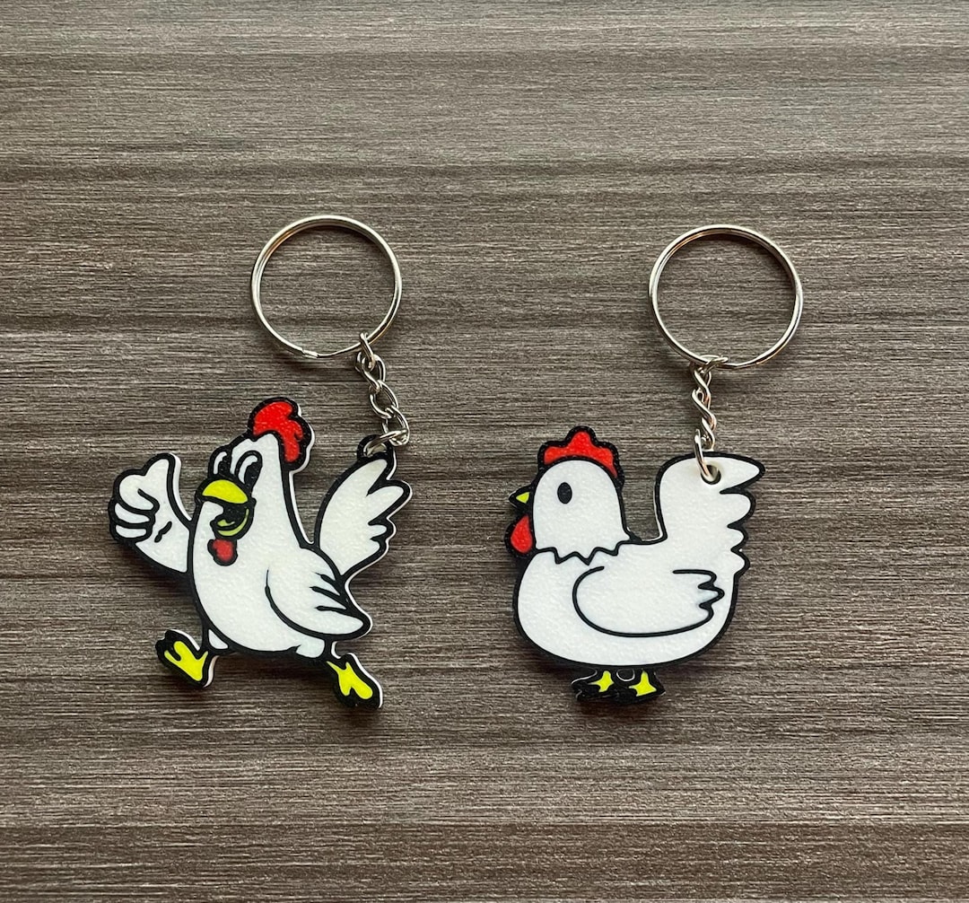 Chicken Keychain – Farm Chicken Bag and Key Charm - Etsy