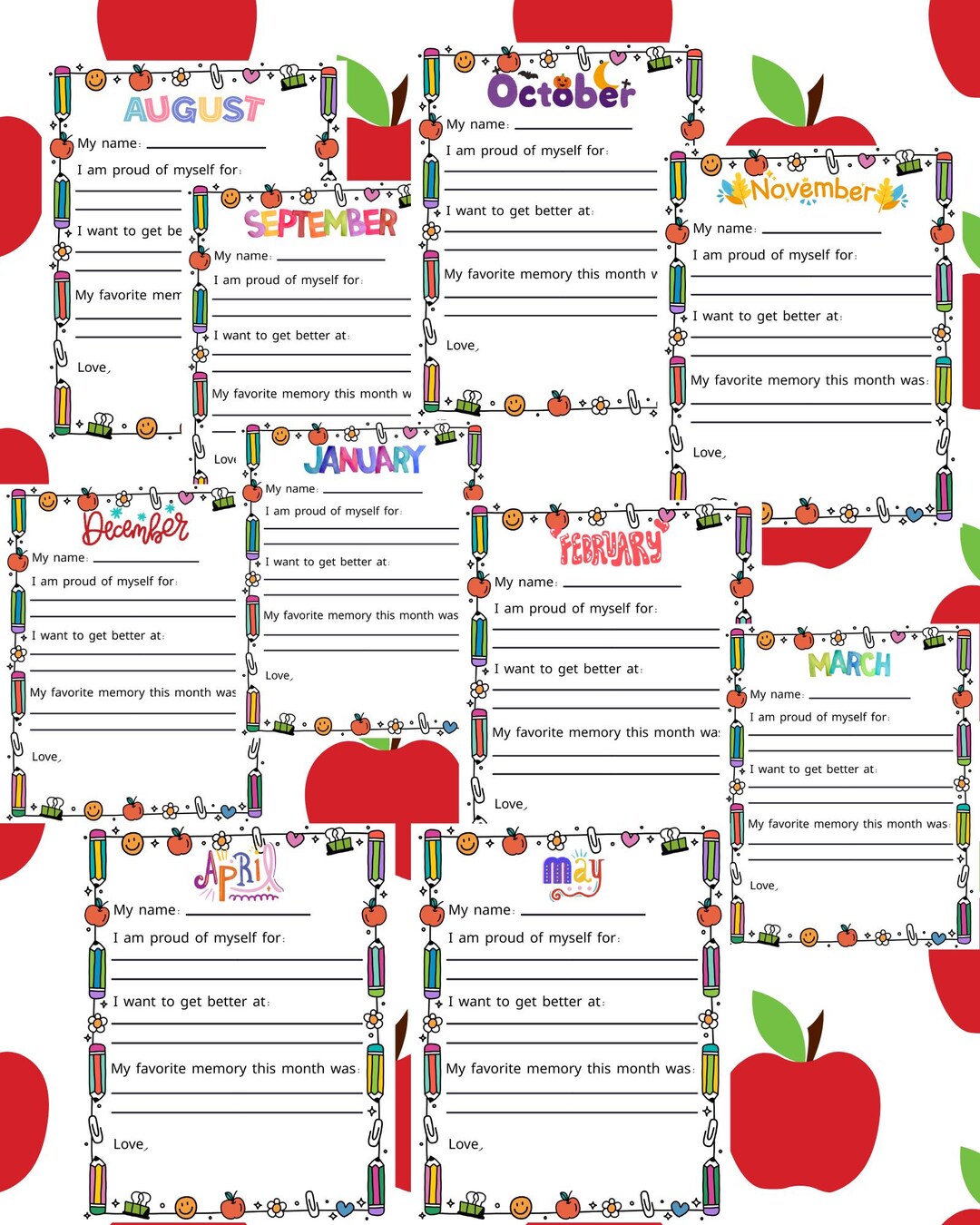 Student Goal Setting Printable + Personalized About Me Worksheet ...