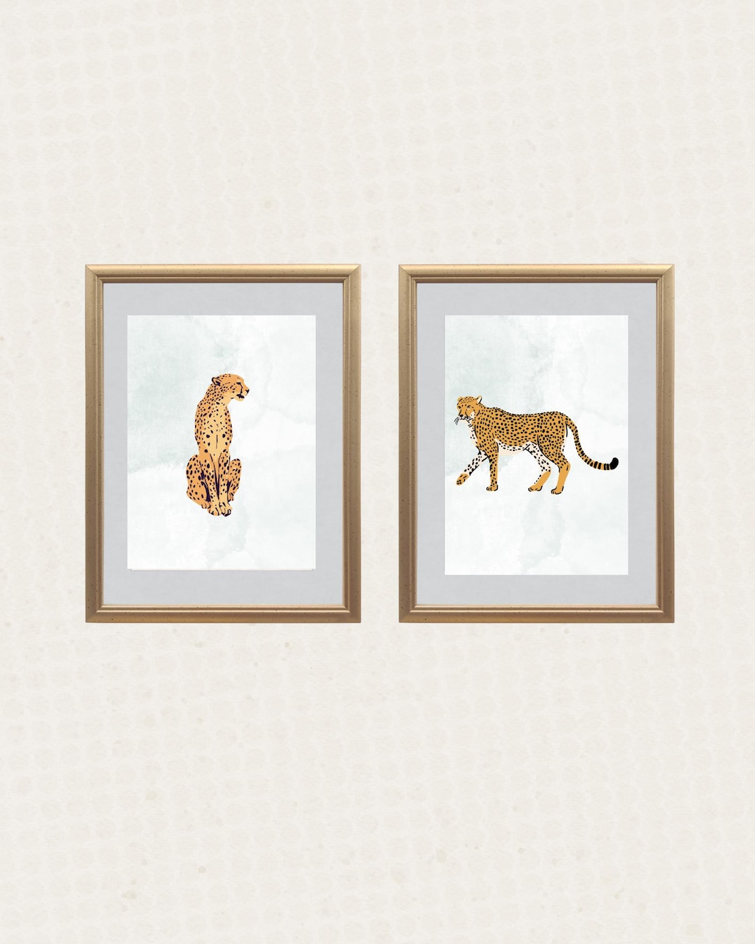 Wild Cheetah Watercolor Prints - Instant Download Art Decor - Etsy